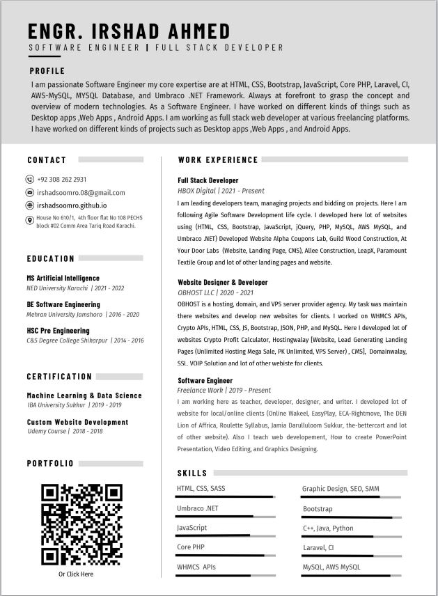 Irshad Ahmed - Web Developer | PHP Developer | Web Designer | Full Stack Developer